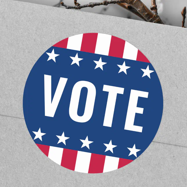 Vote political election stars and stripes classic round sticker | Zazzle