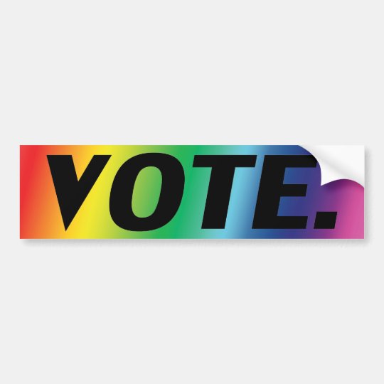 vote pride rainbow colors Bumper Sticker | Zazzle.com