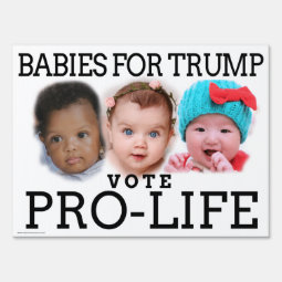 Vote Pro-Life Babies for Trump 2020 Yard Sign | Zazzle