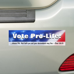 Vote Pro-Life, Conservative Patriotic Bumper Sticker | Zazzle