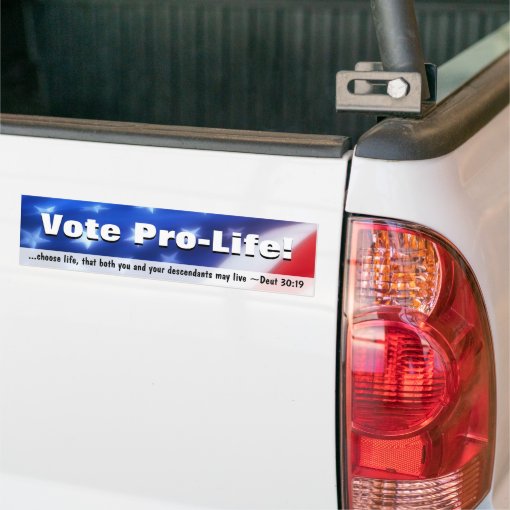 Vote Pro-Life, Conservative Patriotic Bumper Sticker | Zazzle