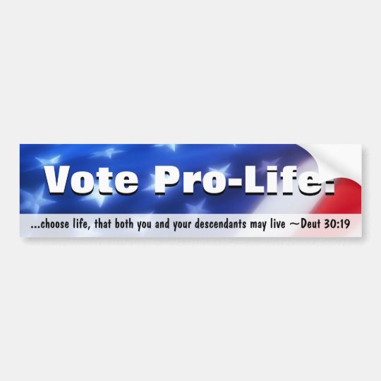 Vote Pro-Life, Conservative Patriotic Bumper Sticker | Zazzle.com