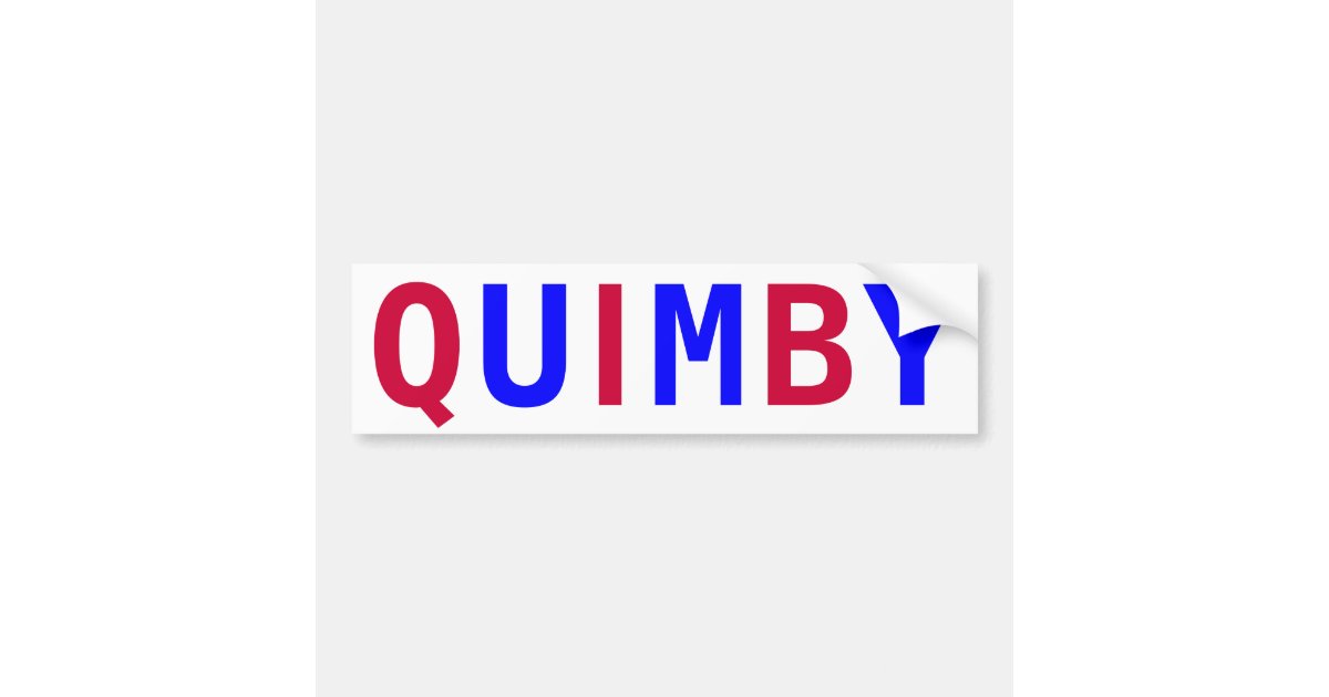 Vote Quimby for Mayor Bumper Sticker | Zazzle