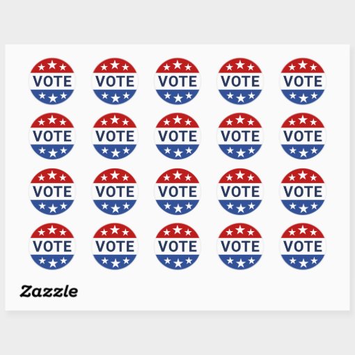 Vote Red and Blue Election Classic Round Sticker | Zazzle