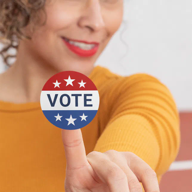 Vote Red and Blue Election Classic Round Sticker | Zazzle