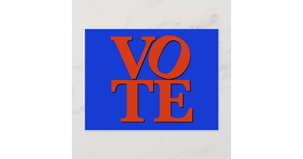VOTE Red and Blue Postcard | Zazzle