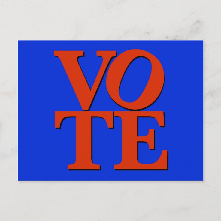VOTE Red and Blue Postcard | Zazzle