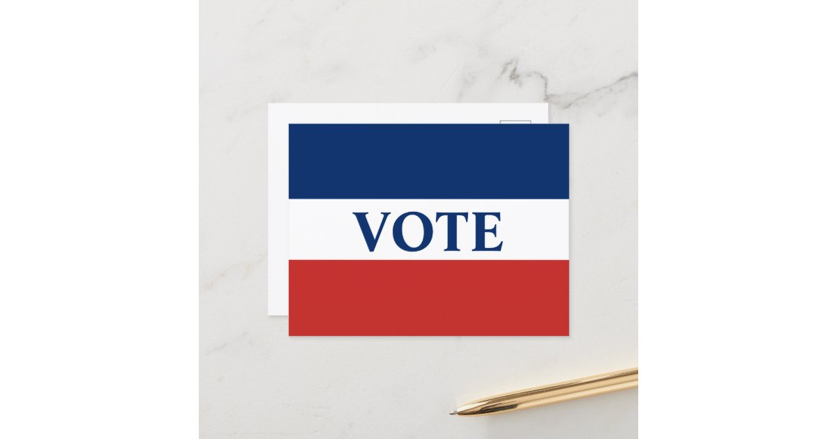 VOTE Red White and Blue Stripes Postcard | Zazzle