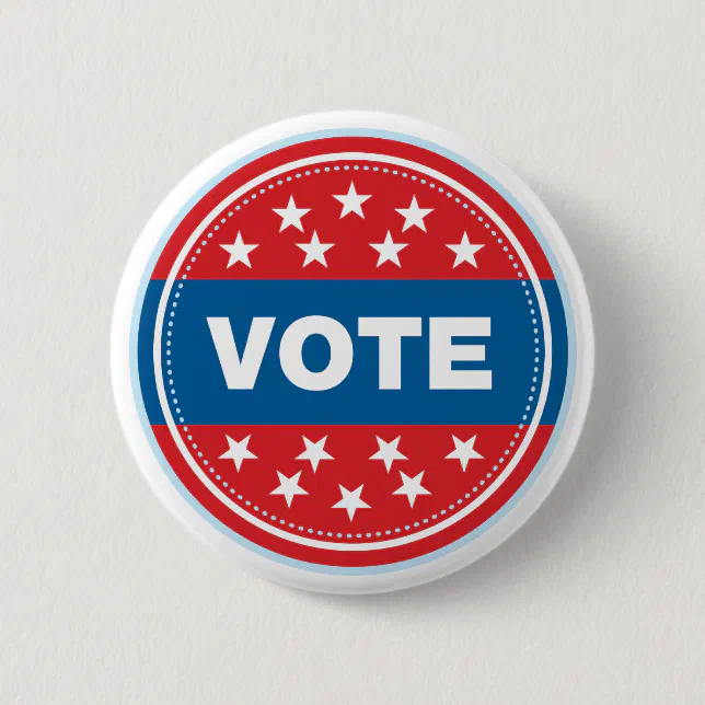 Vote Seal - Blue Pinback Button | Zazzle