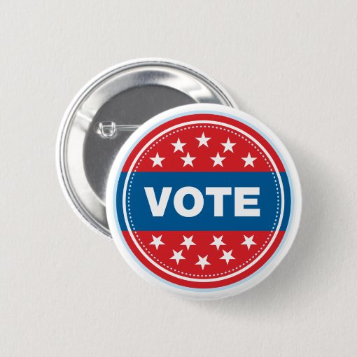 Vote Seal - Blue Pinback Button | Zazzle