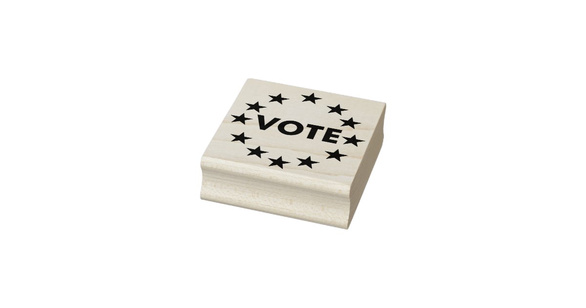 VOTE Star Circle Rubber Stamp | Zazzle