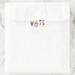 Vote Vibrant Modern Rainbow Political Classic Round Sticker | Zazzle