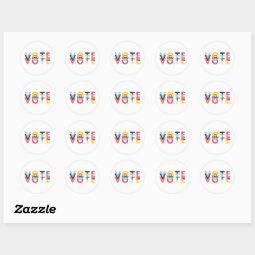 Vote Vibrant Modern Rainbow Political Classic Round Sticker | Zazzle