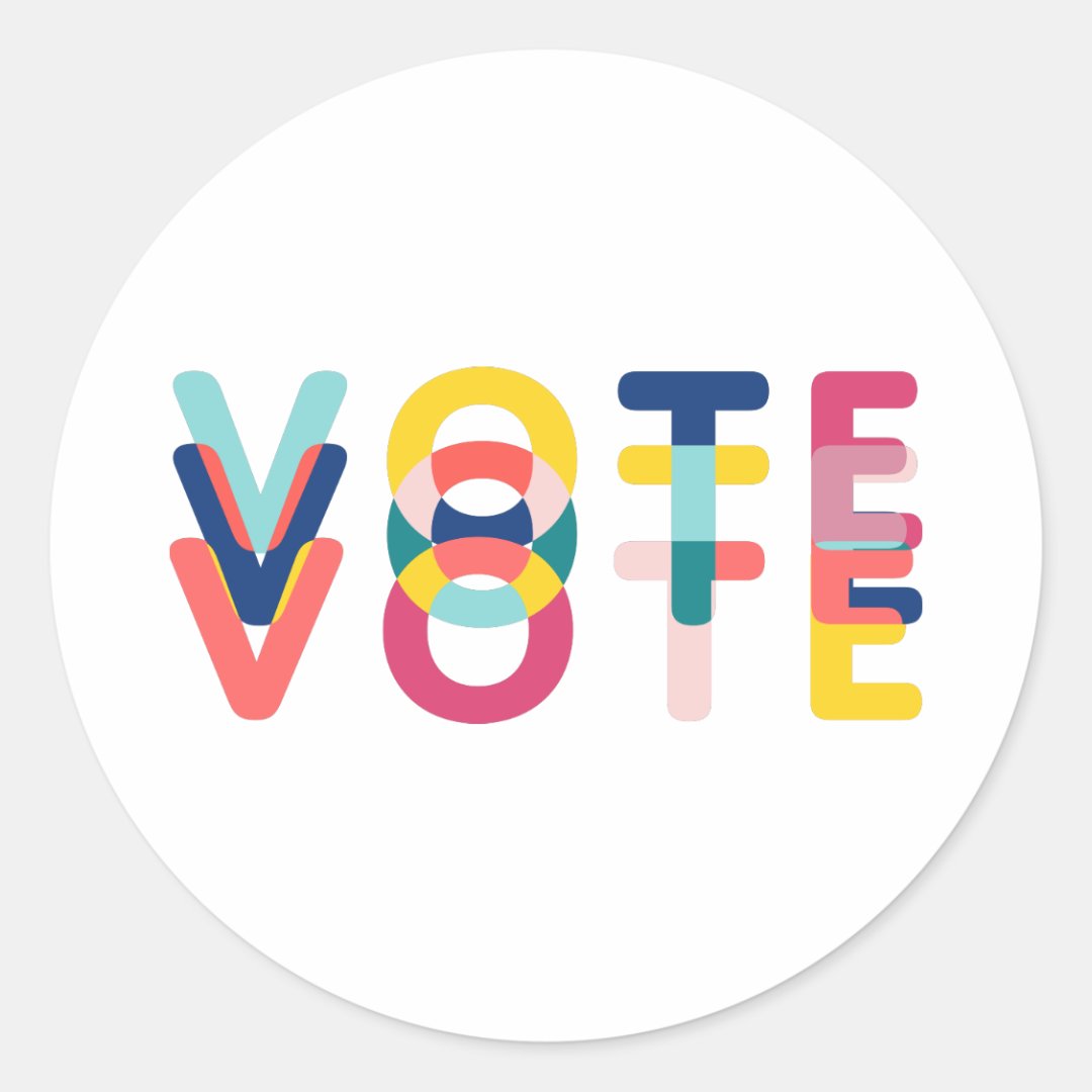 Vote Vibrant Modern Rainbow Political Classic Round Sticker | Zazzle