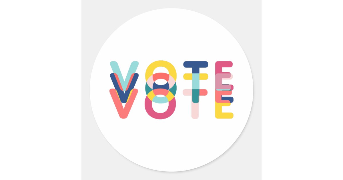 Vote Vibrant Modern Rainbow Political Classic Round Sticker | Zazzle