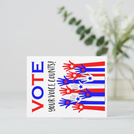 Vote! Your voice counts! Postcard | Zazzle