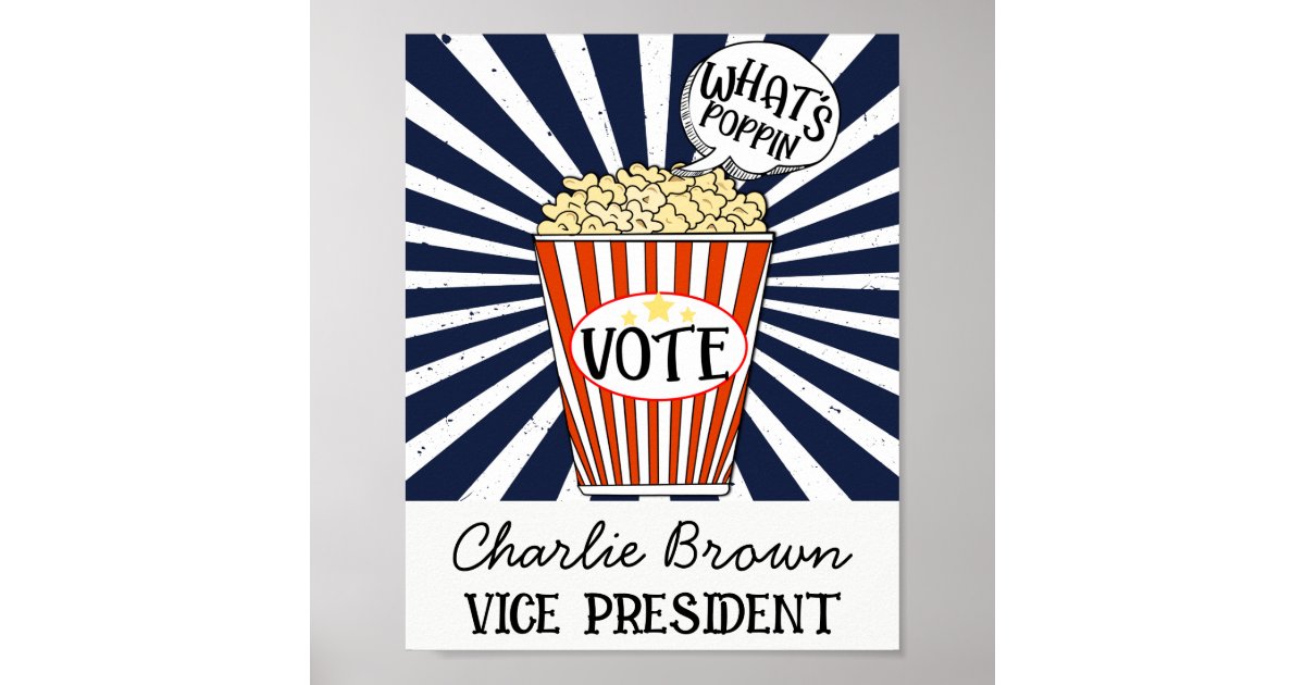 voting poster school classroom Popcorn vote | Zazzle
