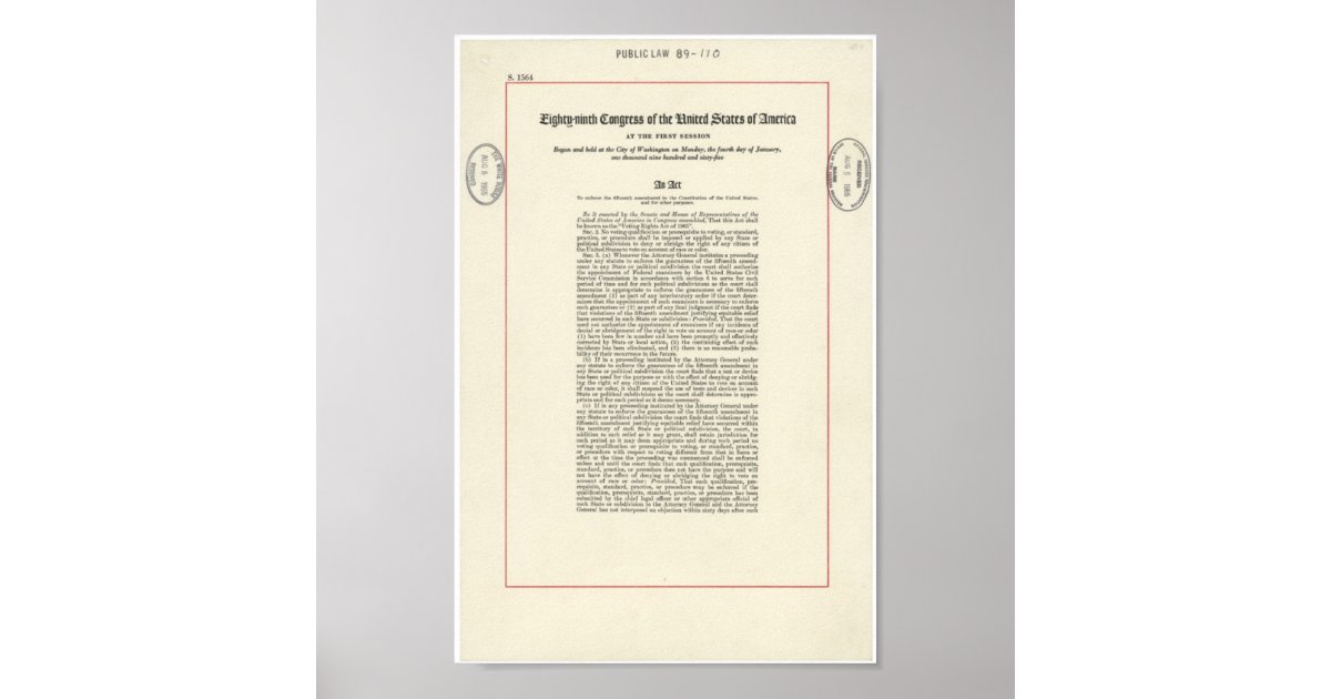 Voting Rights Act Poster | Zazzle