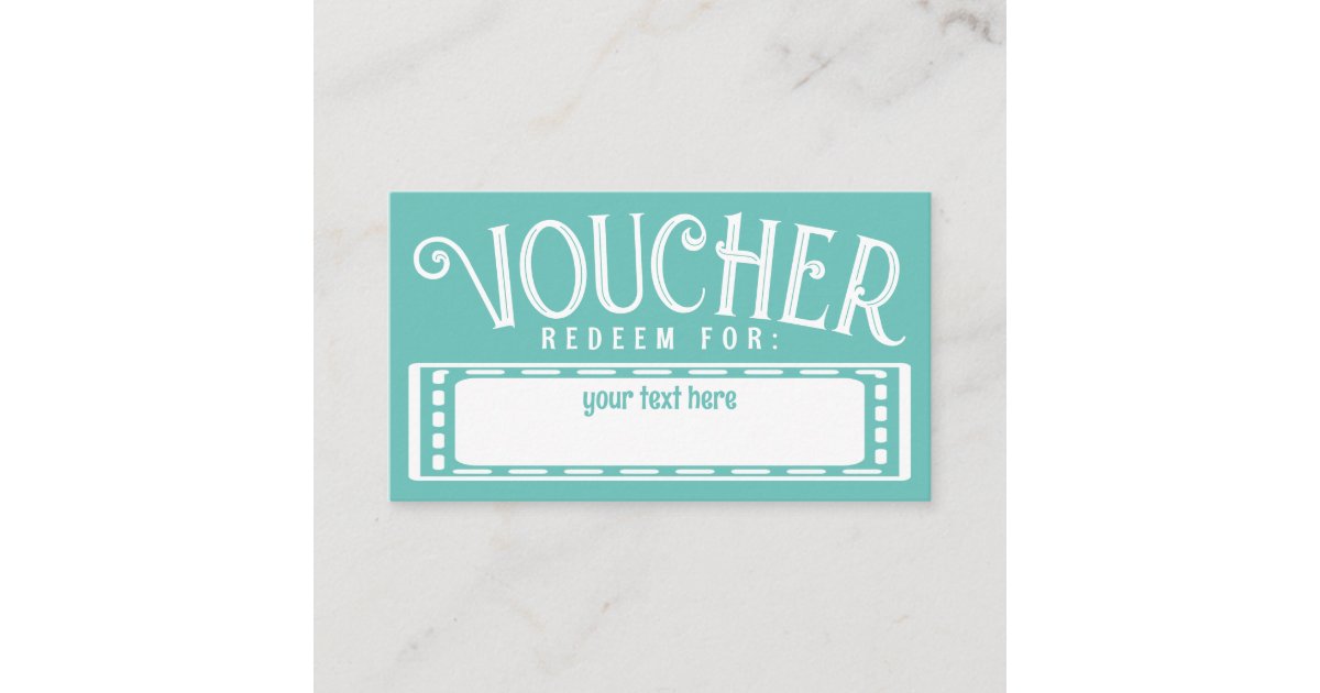 Voucher Ticket Template Customizable Card Add Text | Zazzle