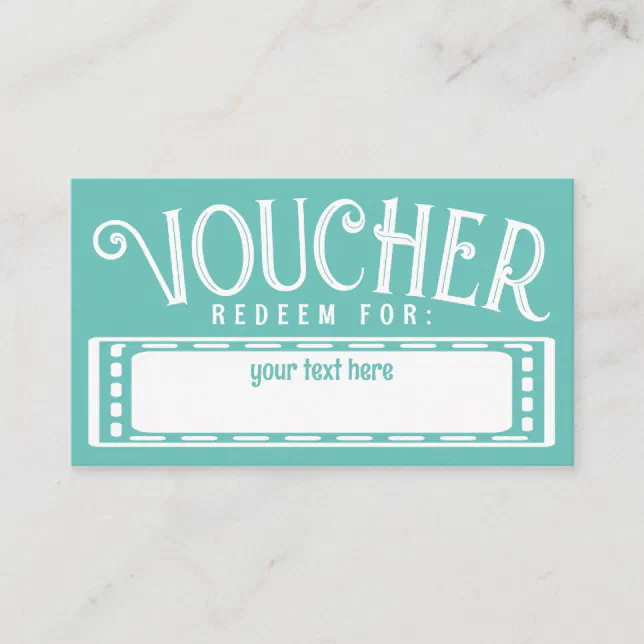 Voucher Ticket Template Customizable Card Add Text | Zazzle