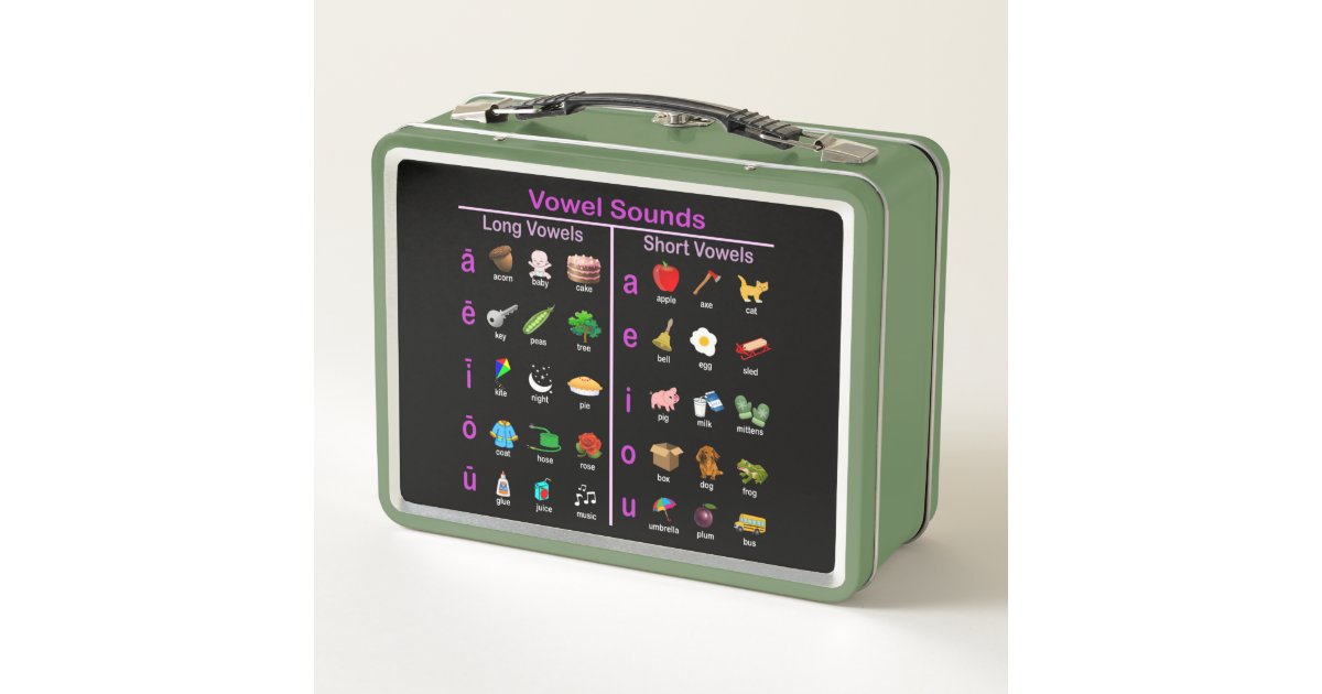 Vowel Sounds Metal Lunch Box | Zazzle