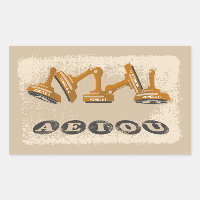 Vowels AEIOU English language Grammar Rectangular Sticker | Zazzle