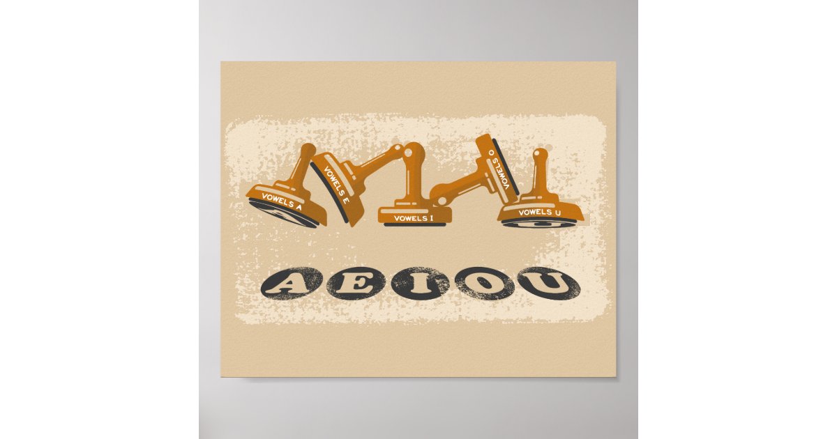 Vowels AEIOU English language Poster | Zazzle