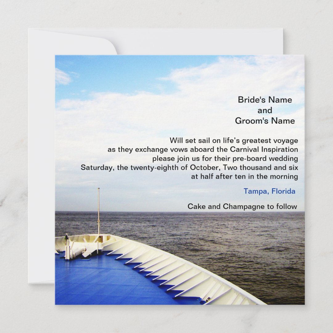 Voyage of Love | Cruise Ship/Destination Wedding Invitation | Zazzle
