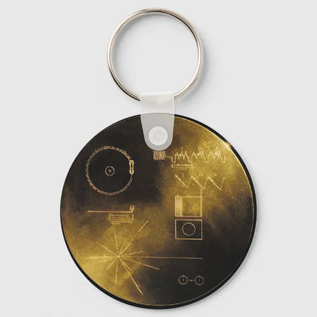 Voyager Golden Record Keychain | Zazzle
