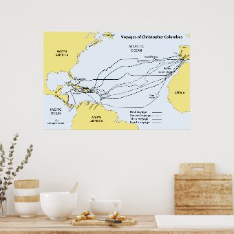 Voyages of Christopher Columbus Poster | Zazzle