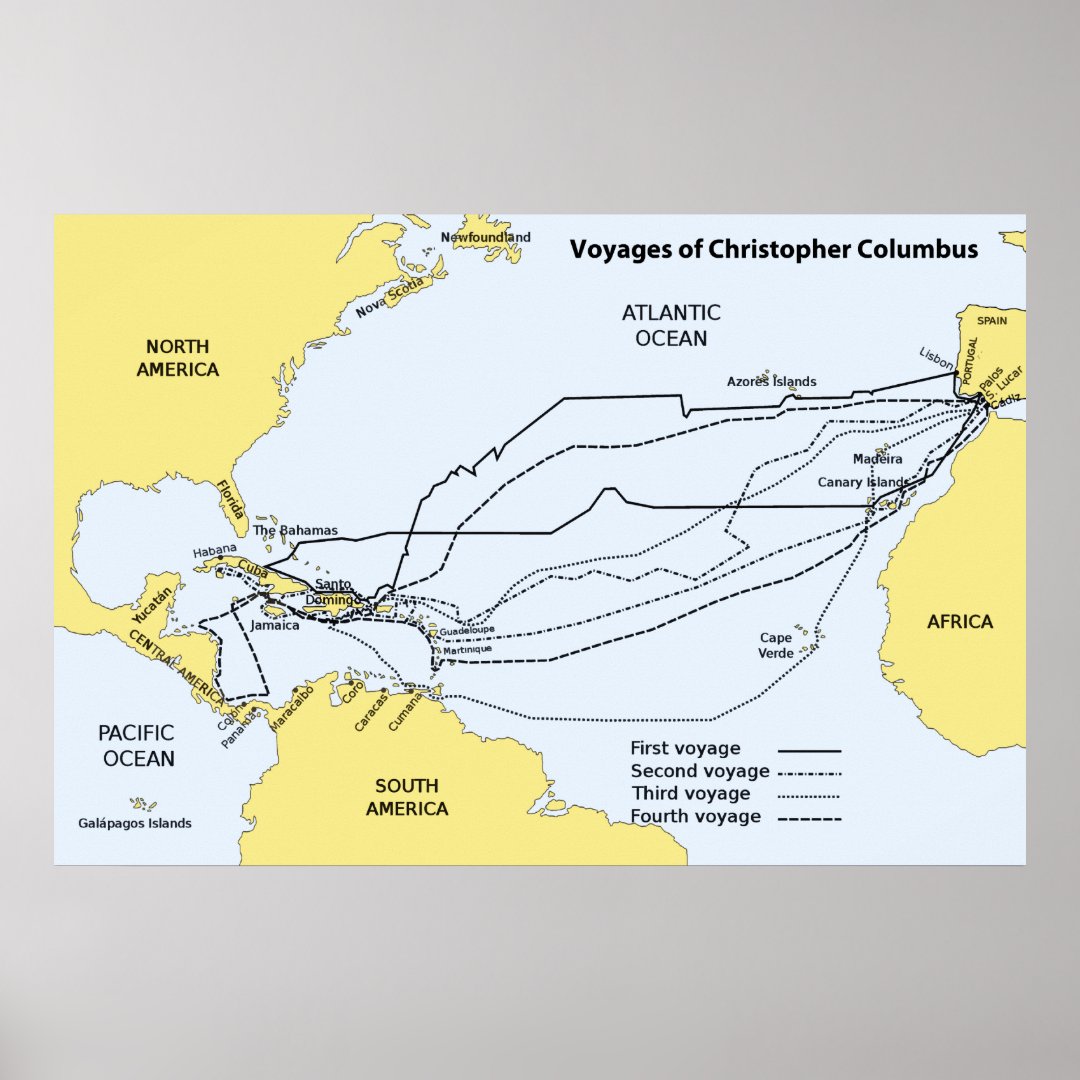 Voyages of Christopher Columbus Poster | Zazzle
