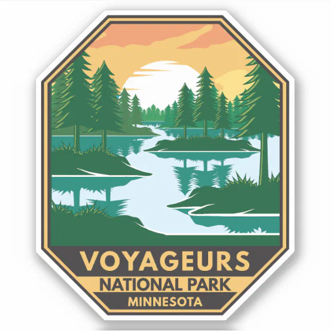 Voyageurs National Park Minnesota Sunset Emblem Sticker | Zazzle