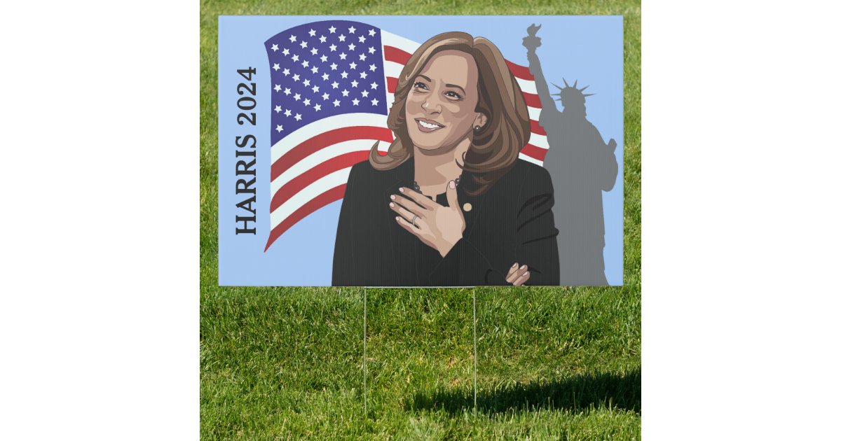 VP Kamala Harris Flag Statue of Liberty Yard Sign | Zazzle