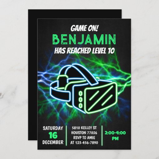 VR Birthday Invitation Template, Virtual Reality | Zazzle