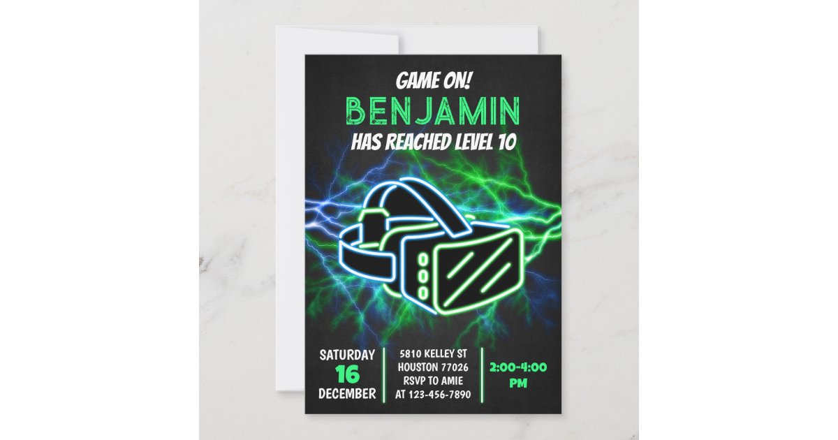 VR Birthday Invitation Template, Virtual Reality | Zazzle