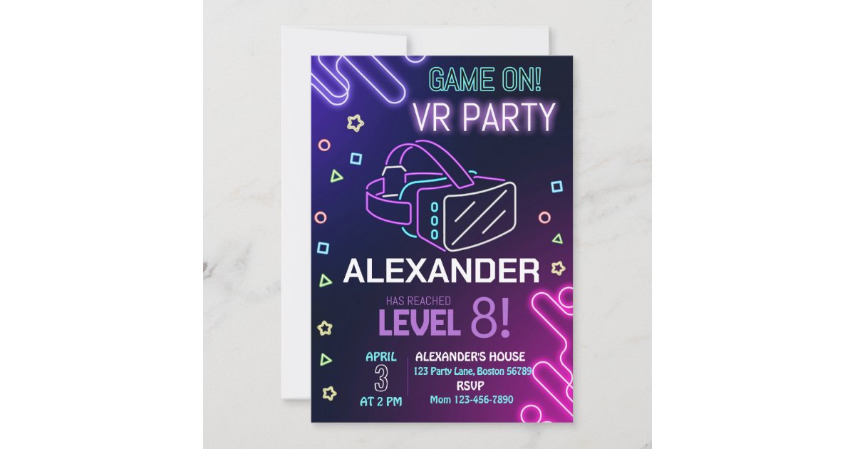VR Birthday Invitation Virtual Reality Invitation | Zazzle
