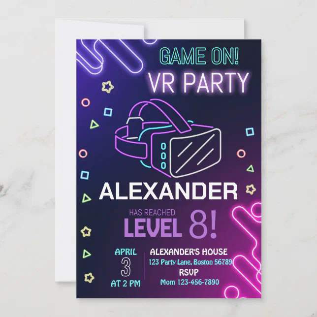 VR Birthday Invitation Virtual Reality Invitation | Zazzle