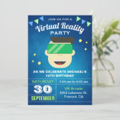 VR Game Virtual Reality Birthday Party Invitation | Zazzle