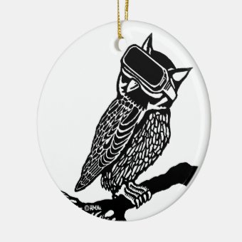 VR Owl Ceramic Ornament | Zazzle