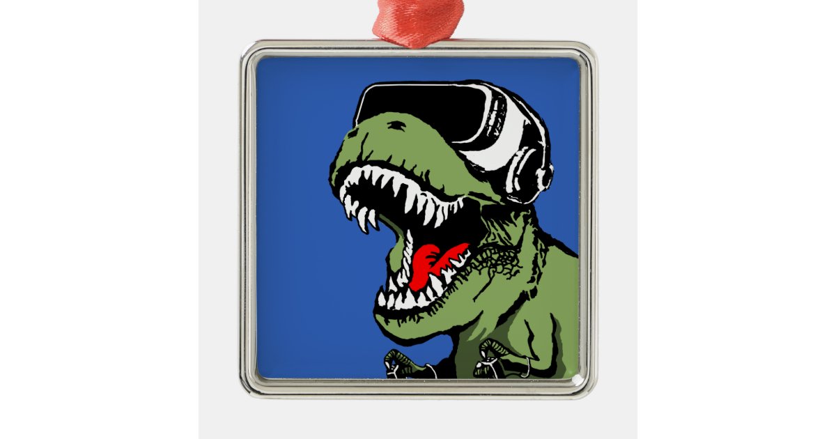 VR T-rex Metal Ornament | Zazzle