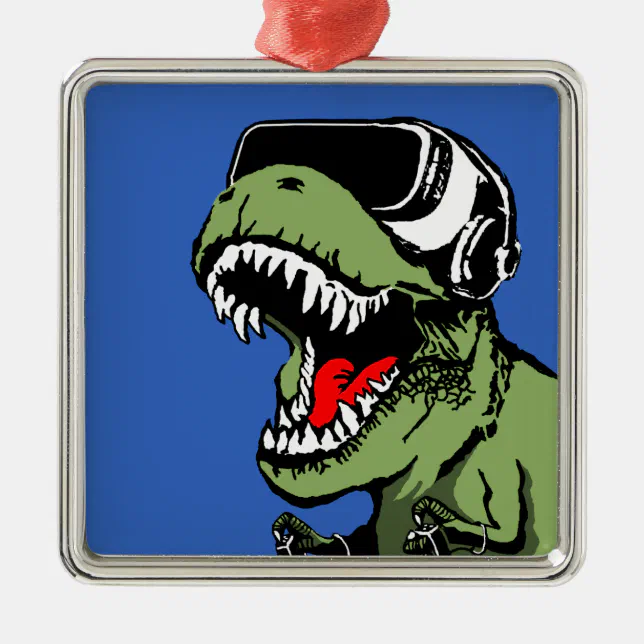 VR T-rex Metal Ornament | Zazzle