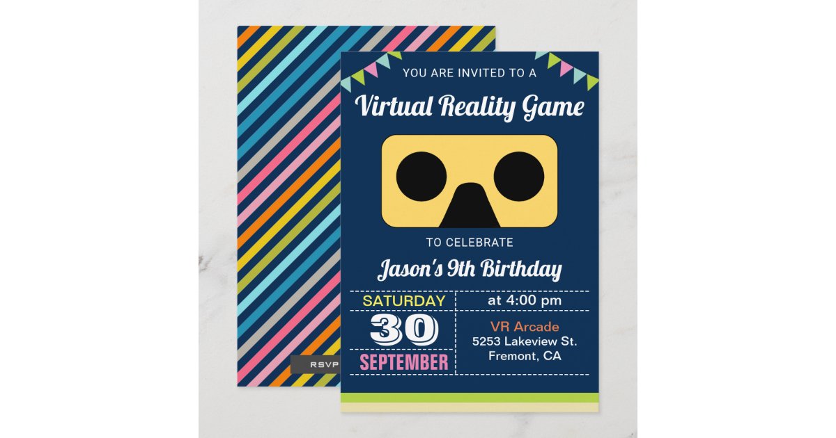 VR Virtual Reality Kids Birthday Party Invitation | Zazzle
