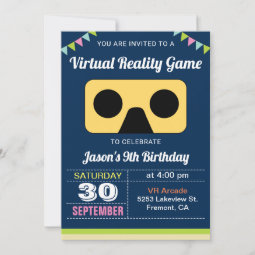 VR Virtual Reality Kids Birthday Party Invitation | Zazzle