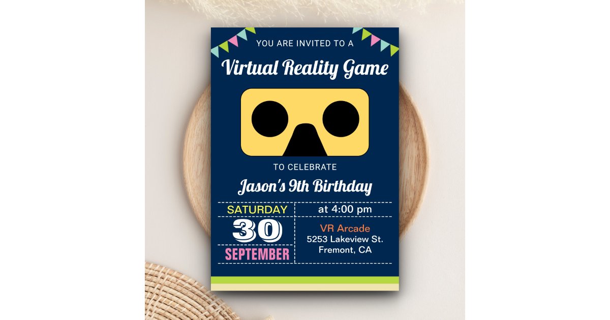 VR Virtual Reality Kids Birthday Party Invitation | Zazzle