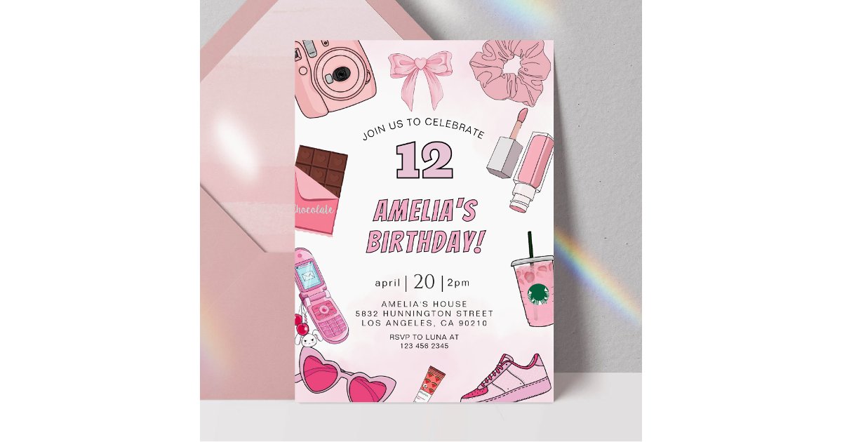 VSCO Teenager girl's party Birthday Invitation | Zazzle