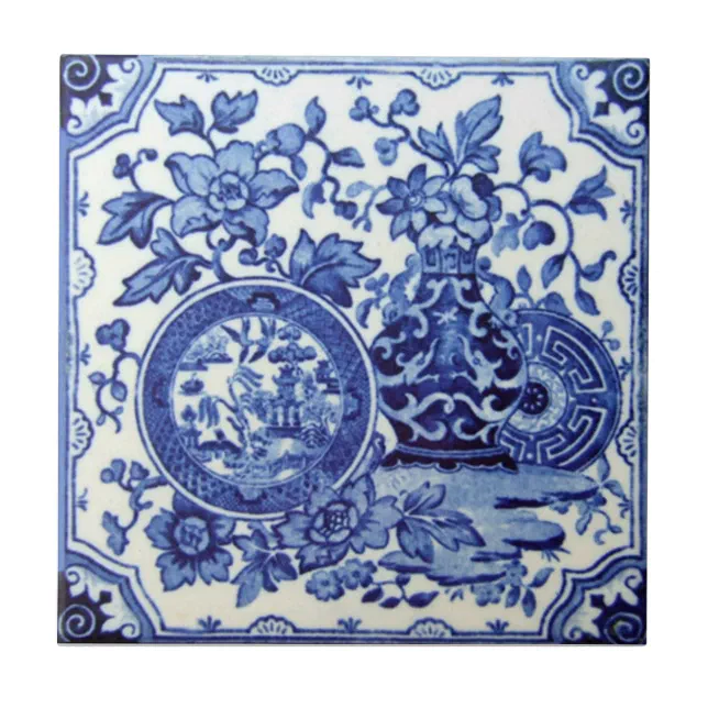 VT0017 Reproduction Antique Transferware Ceramic Tile | Zazzle
