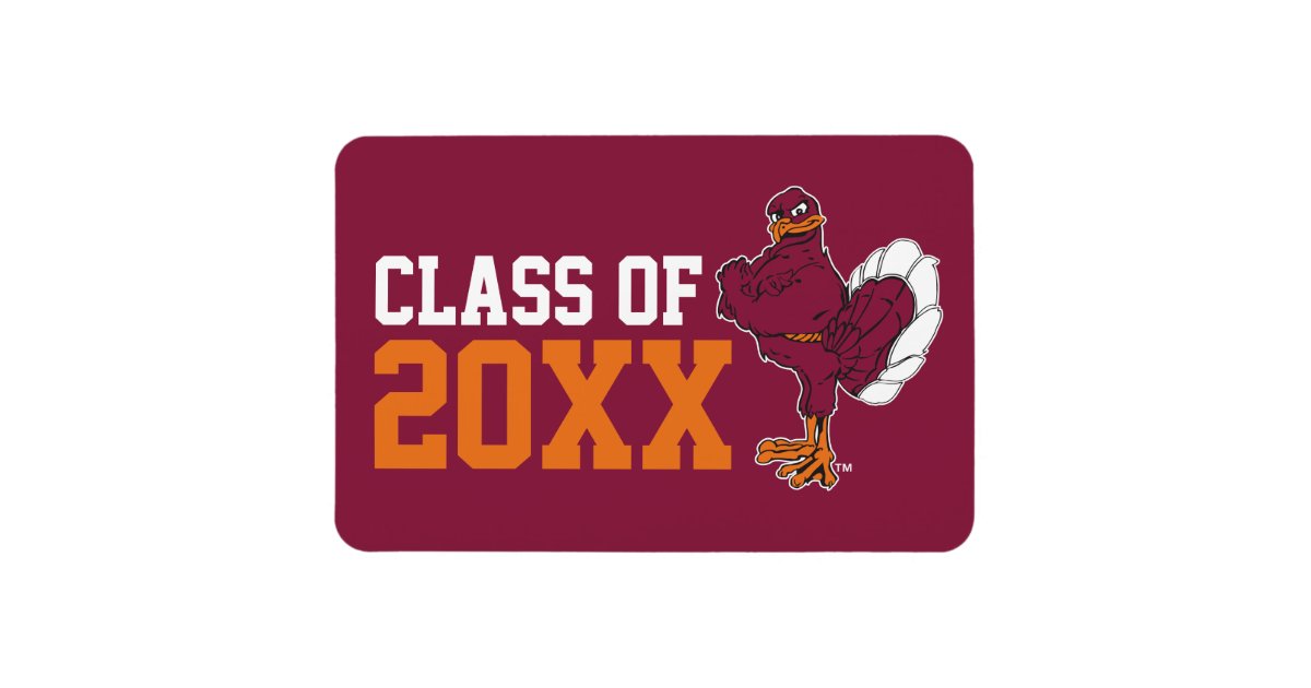 VT Class of with Hokie Bird Magnet | Zazzle