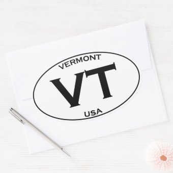 VT - Vermont USA Oval Logo Oval Sticker | Zazzle