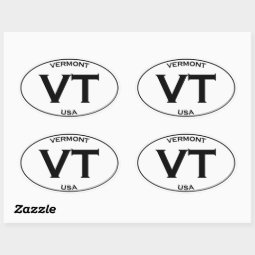 VT - Vermont USA Oval Logo Oval Sticker | Zazzle