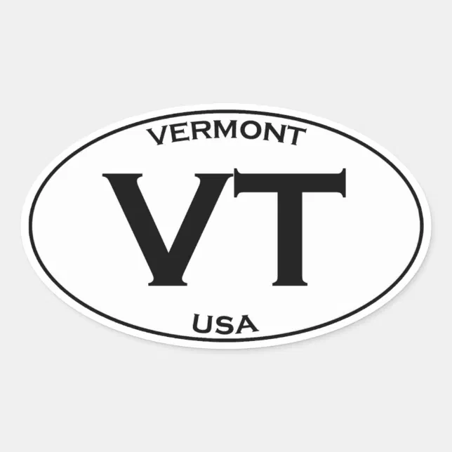 VT - Vermont USA Oval Logo Oval Sticker | Zazzle